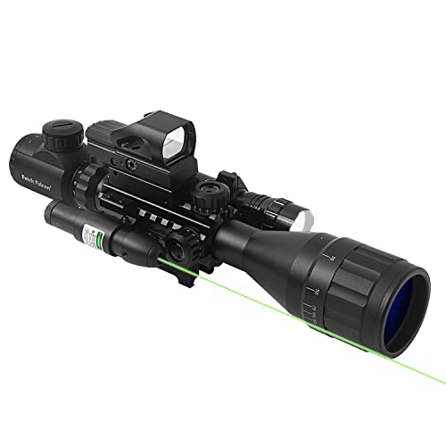 Fetch Falcon 4-16x50 AOEG Rifle Scope Combo(Fifth Generation Green Lig